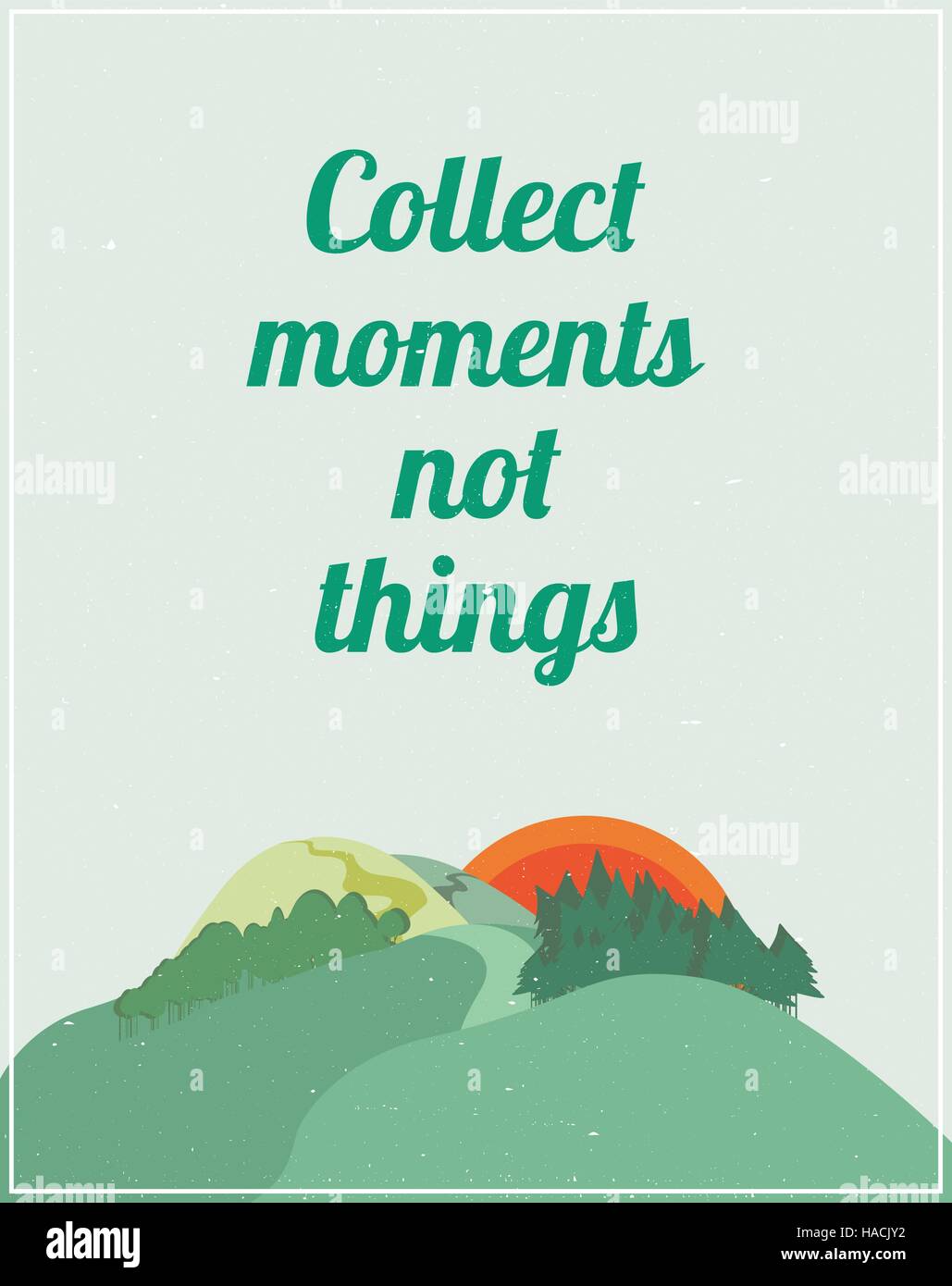 Motivational poster with colorful nature landscape, quote Stock Vector ...