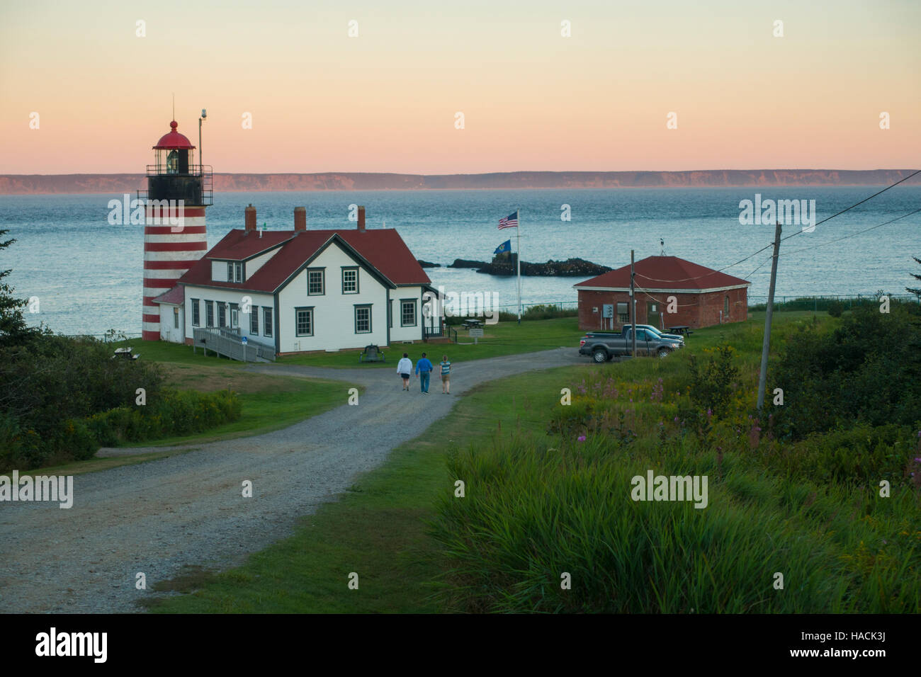 west Quoddy head light Lubec Maine lighthouse ME Stock Photo - Alamy