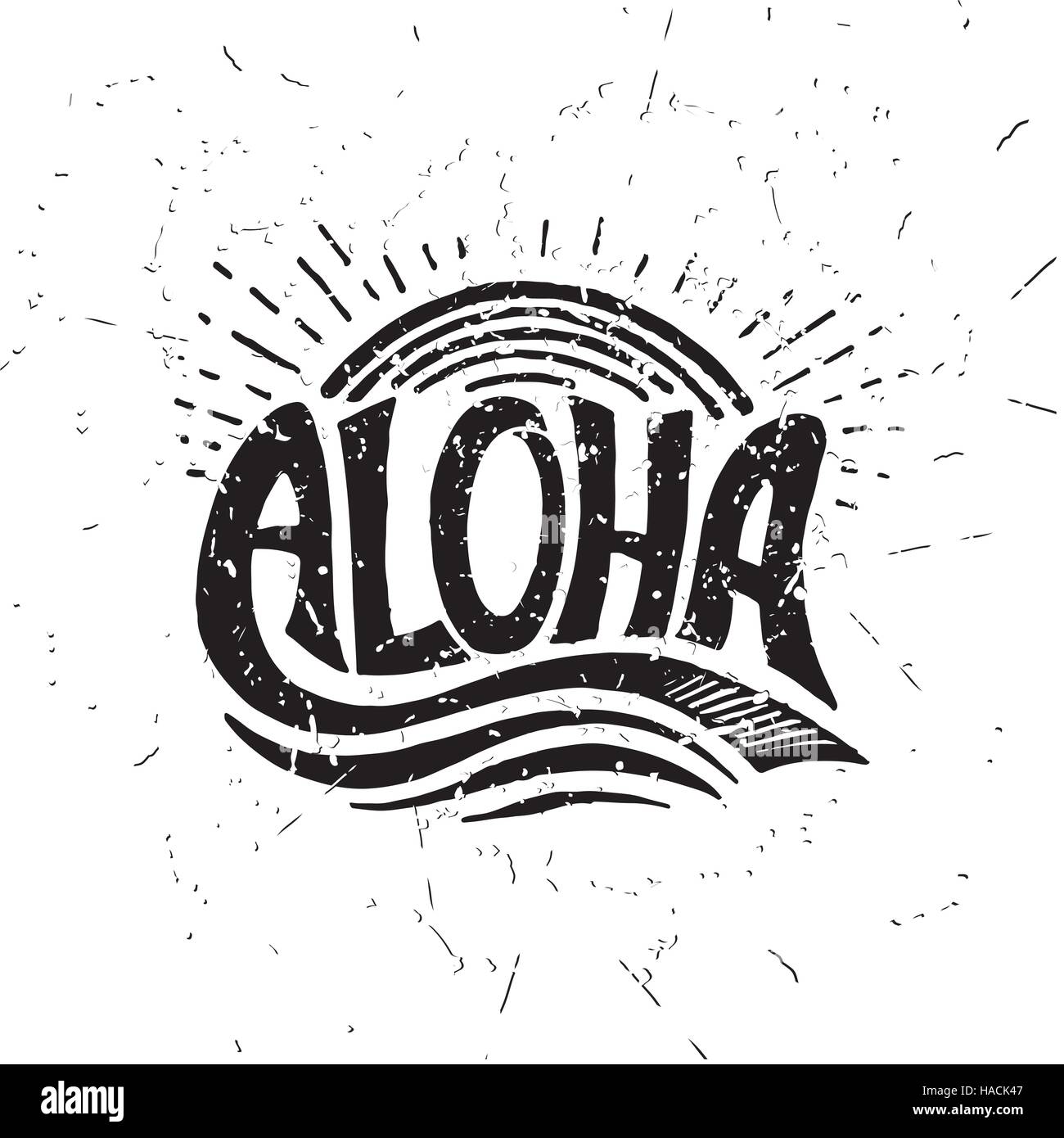 Aloha surfing lettering. Vector calligraphy illustration Stock Vector ...
