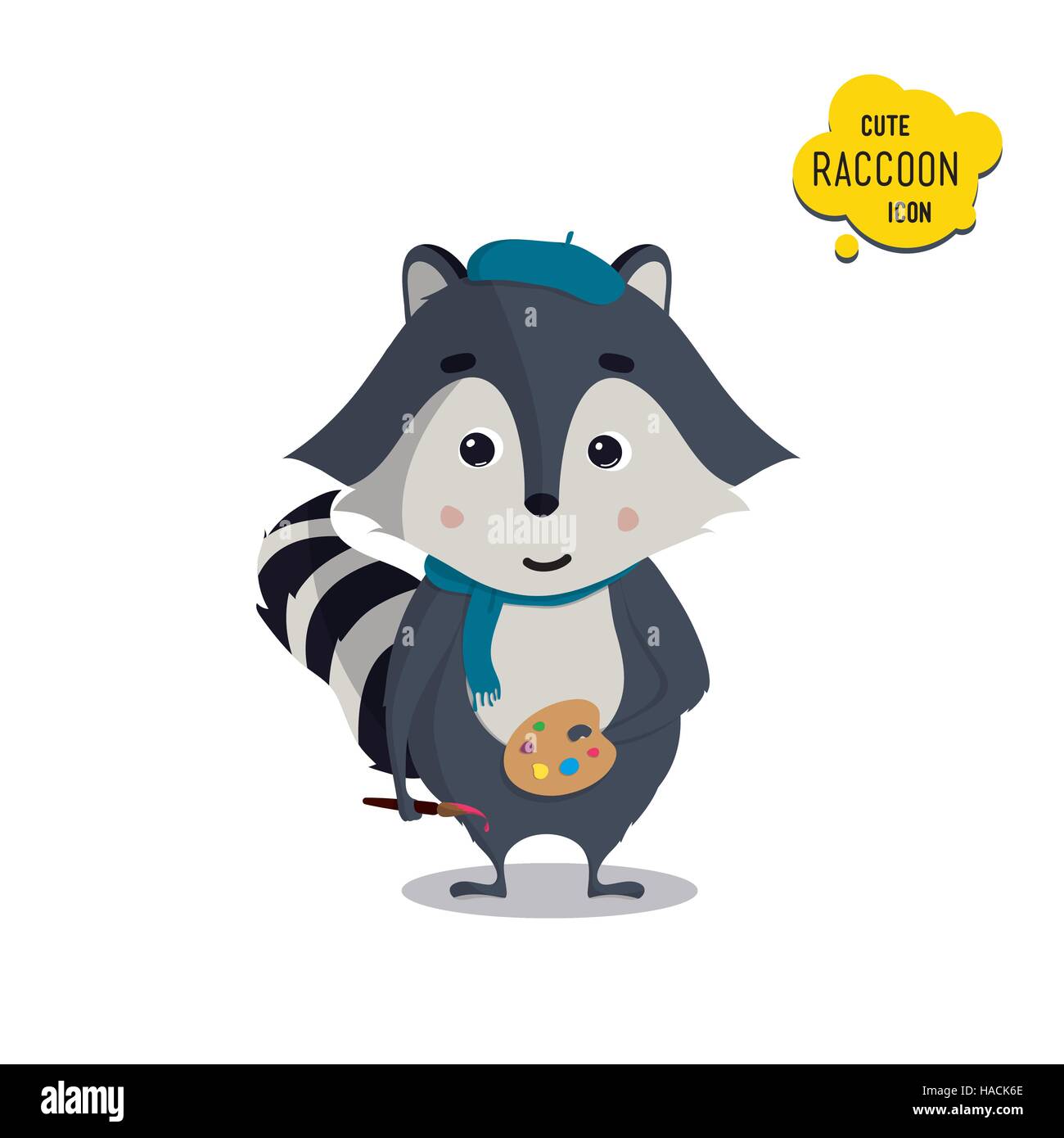 Universal cute raccoons set with family raccoon Stock Vector Image ...