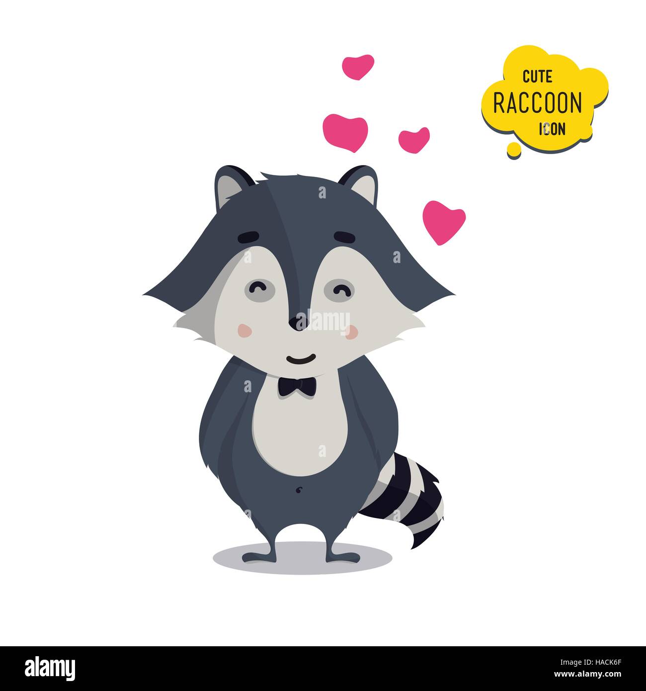 Universal cute raccoons set with family raccoon Stock Vector Image ...