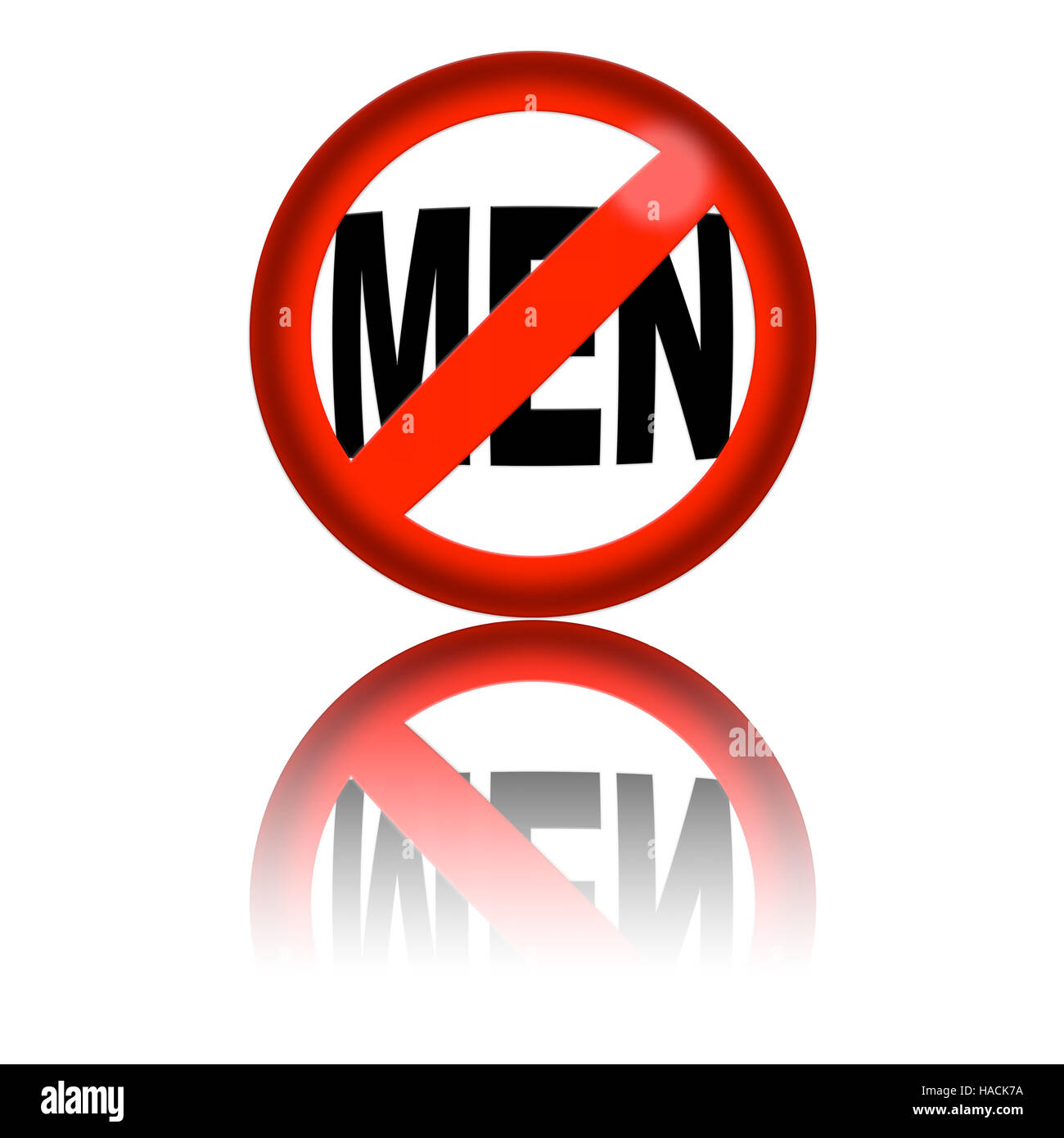 3D sphere no men sign with reflection Stock Photo - Alamy