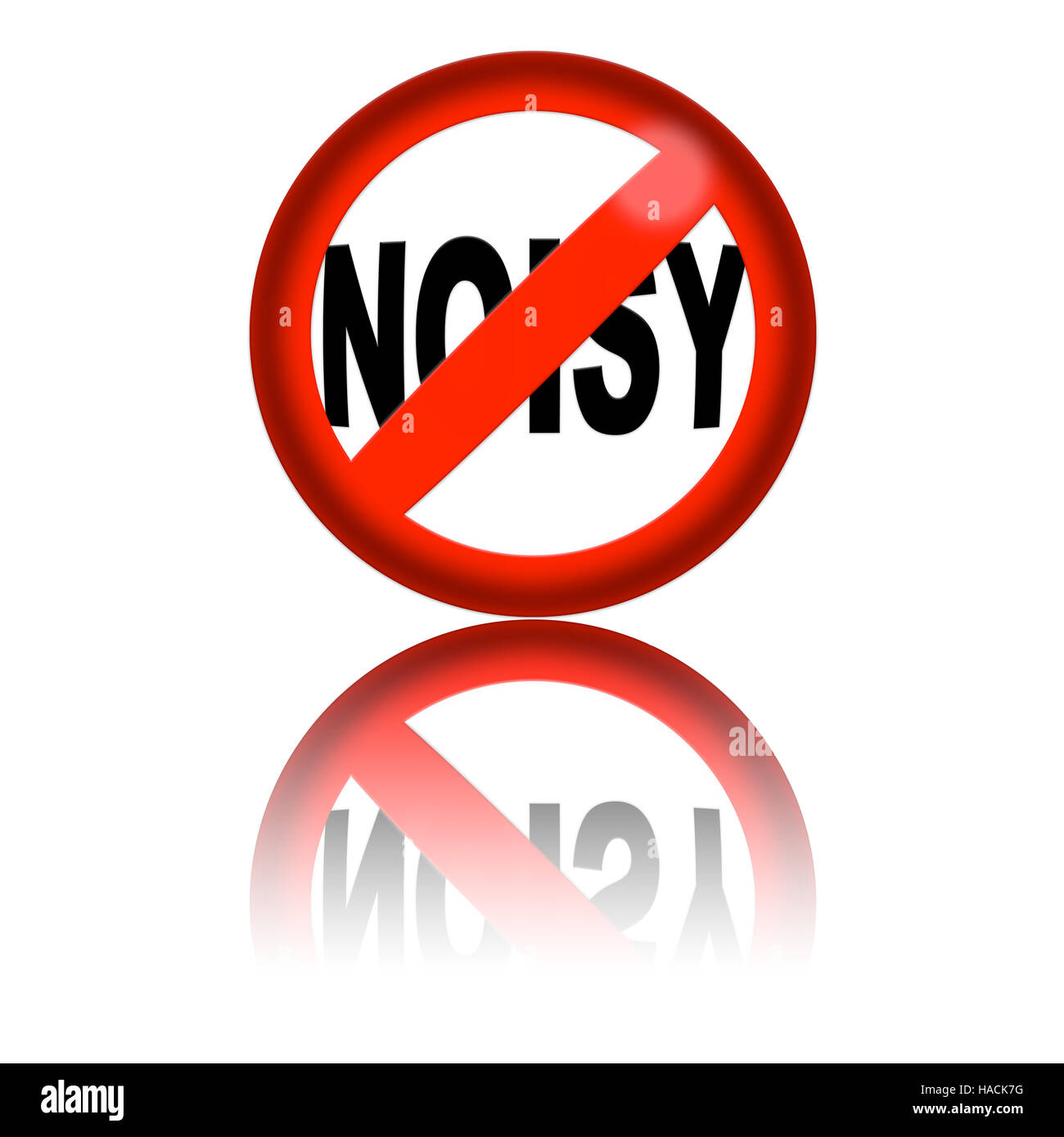 3D sphere no noisy sign with reflection Stock Photo - Alamy