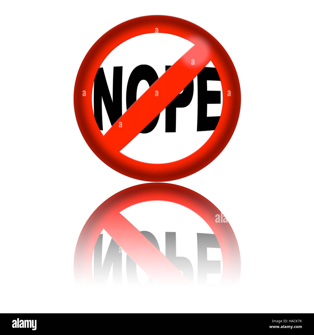 3D sphere no nope sign with reflection Stock Photo - Alamy