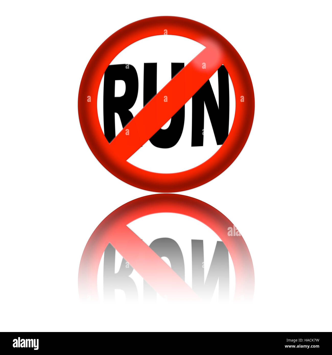 Warning sign to run hi-res stock photography and images - Alamy