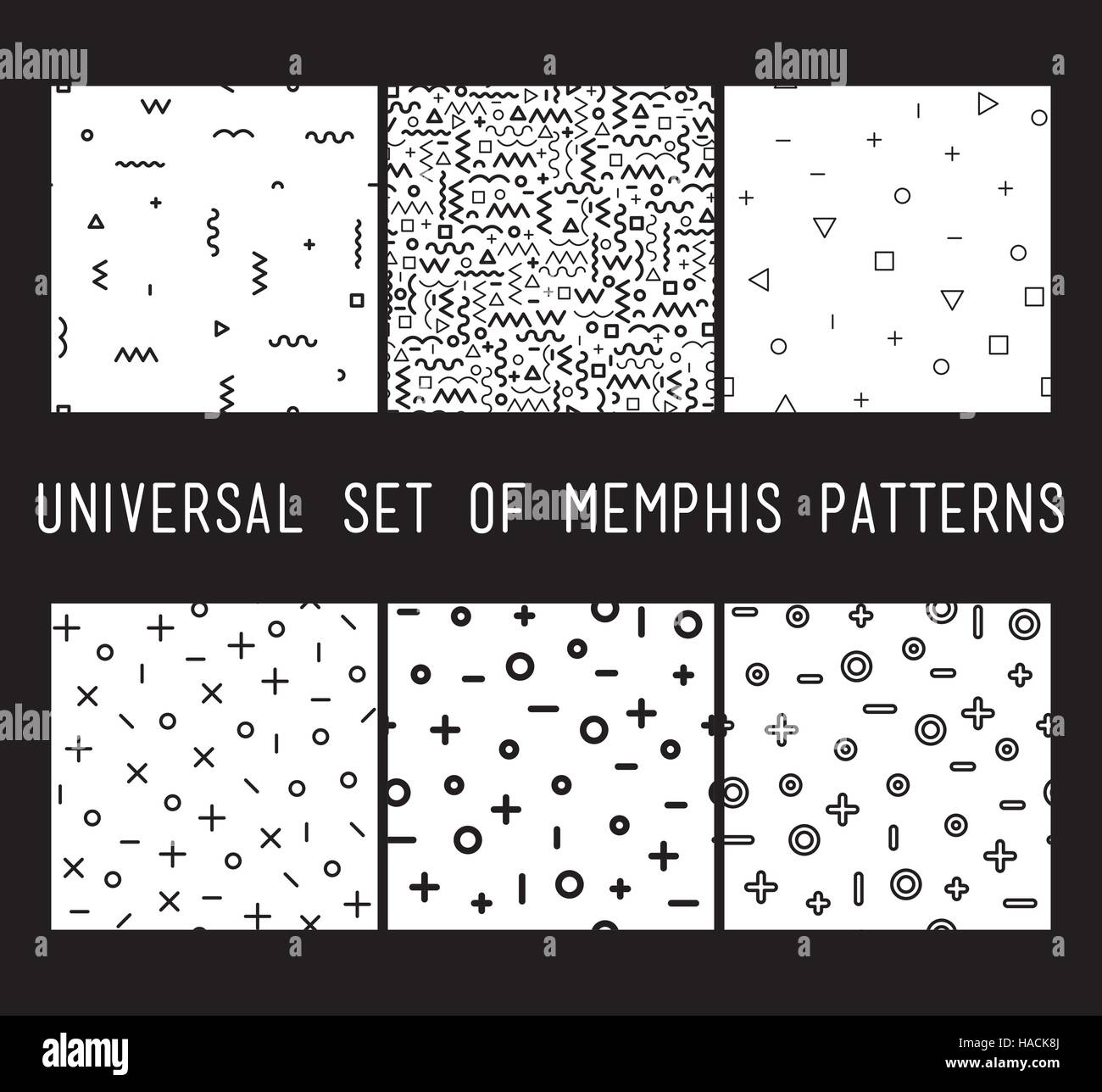 Set of universal vector fashion geometric seamless patterns Stock ...