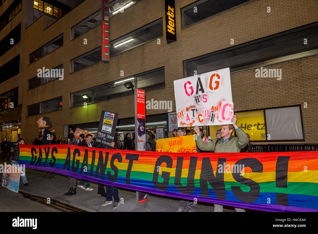 New York, United States. 28th Nov, 2016. Protest at Hertz location in ...