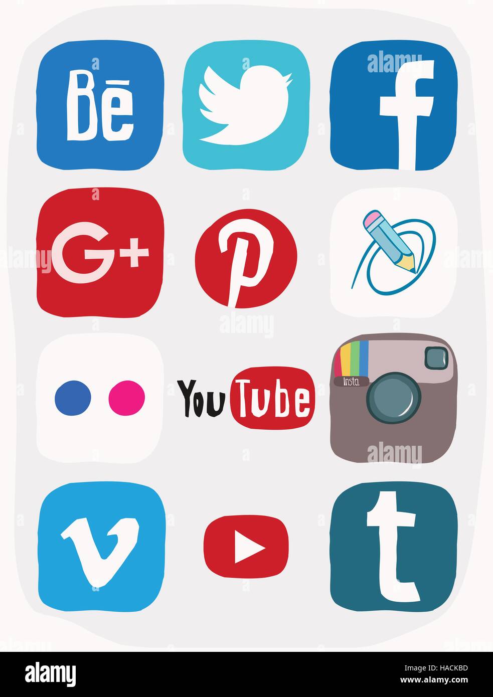 Collection of popular social media logos Stock Vector Image & Art - Alamy