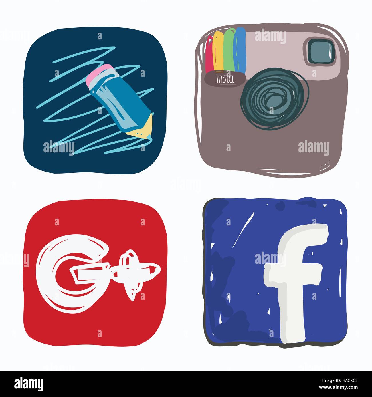 Collection of popular social media logos Stock Vector Image & Art - Alamy