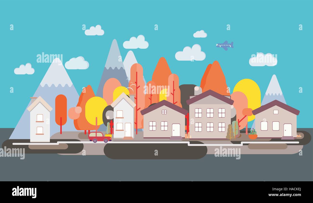 Flat design nature landscape Stock Vector Image & Art - Alamy