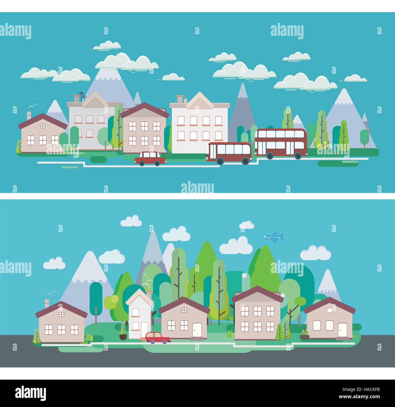 Flat design nature landscape Stock Vector Image & Art - Alamy