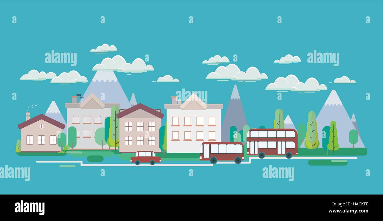 Flat design nature landscape Stock Vector Image & Art - Alamy