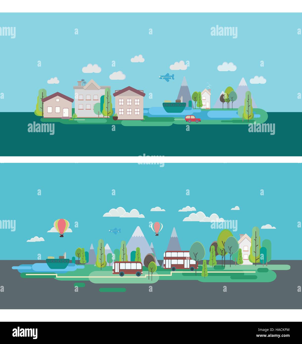 Flat design nature landscape Stock Vector Image & Art - Alamy