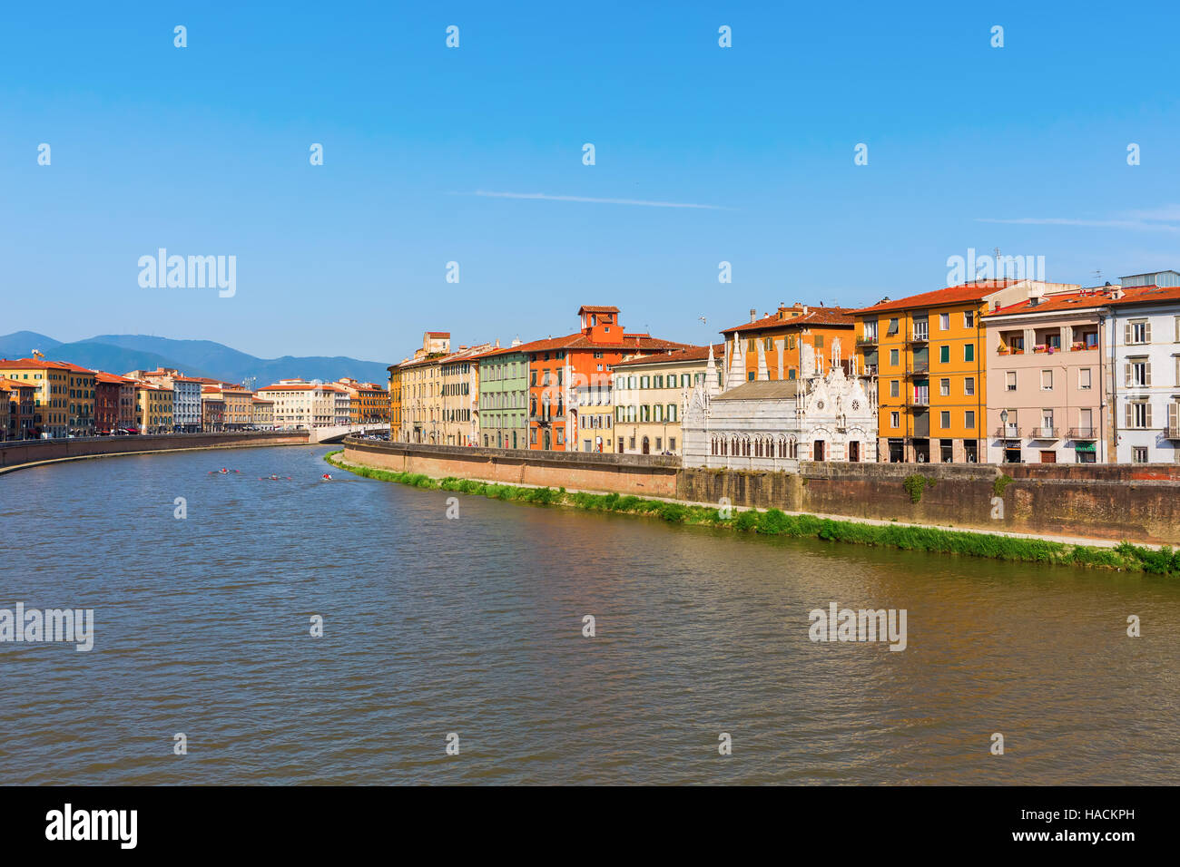 view of Pisa, Italy, with the river Arno Stock Photo - Alamy