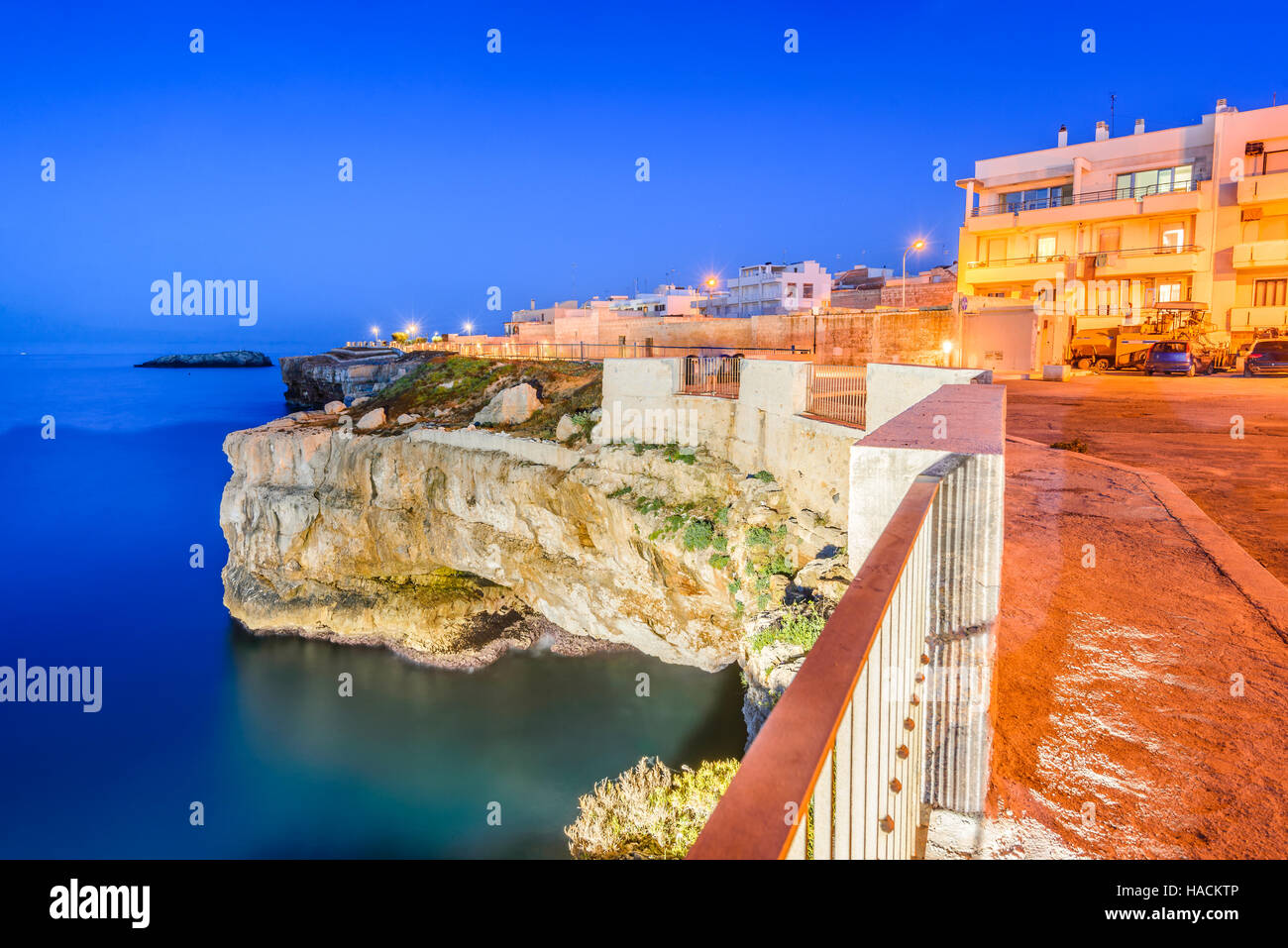 Puglia, Italy. Sunset scenery of Polignano a Mare, town in the province ...