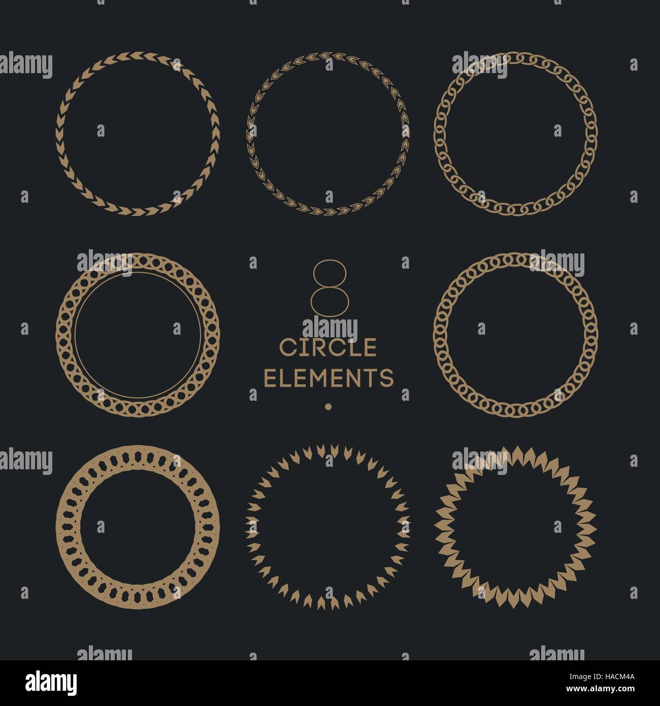 Vector collection of circle frames. Chain and Chevron Stock Vector ...