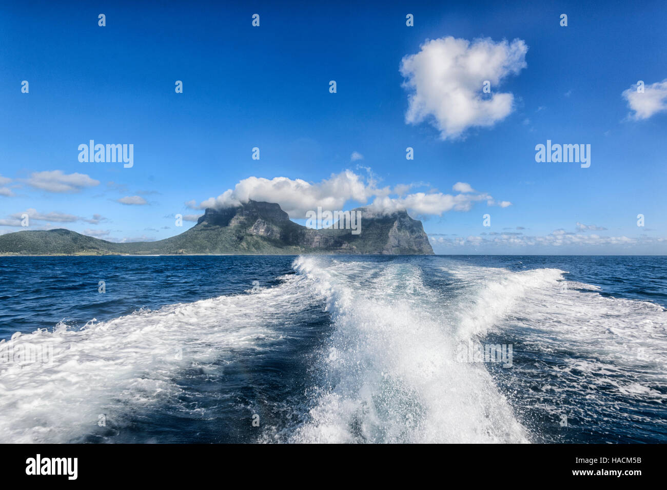 Mt Gower and Mt Lidgbird seen from the sea, Lord Howe Island, New South ...