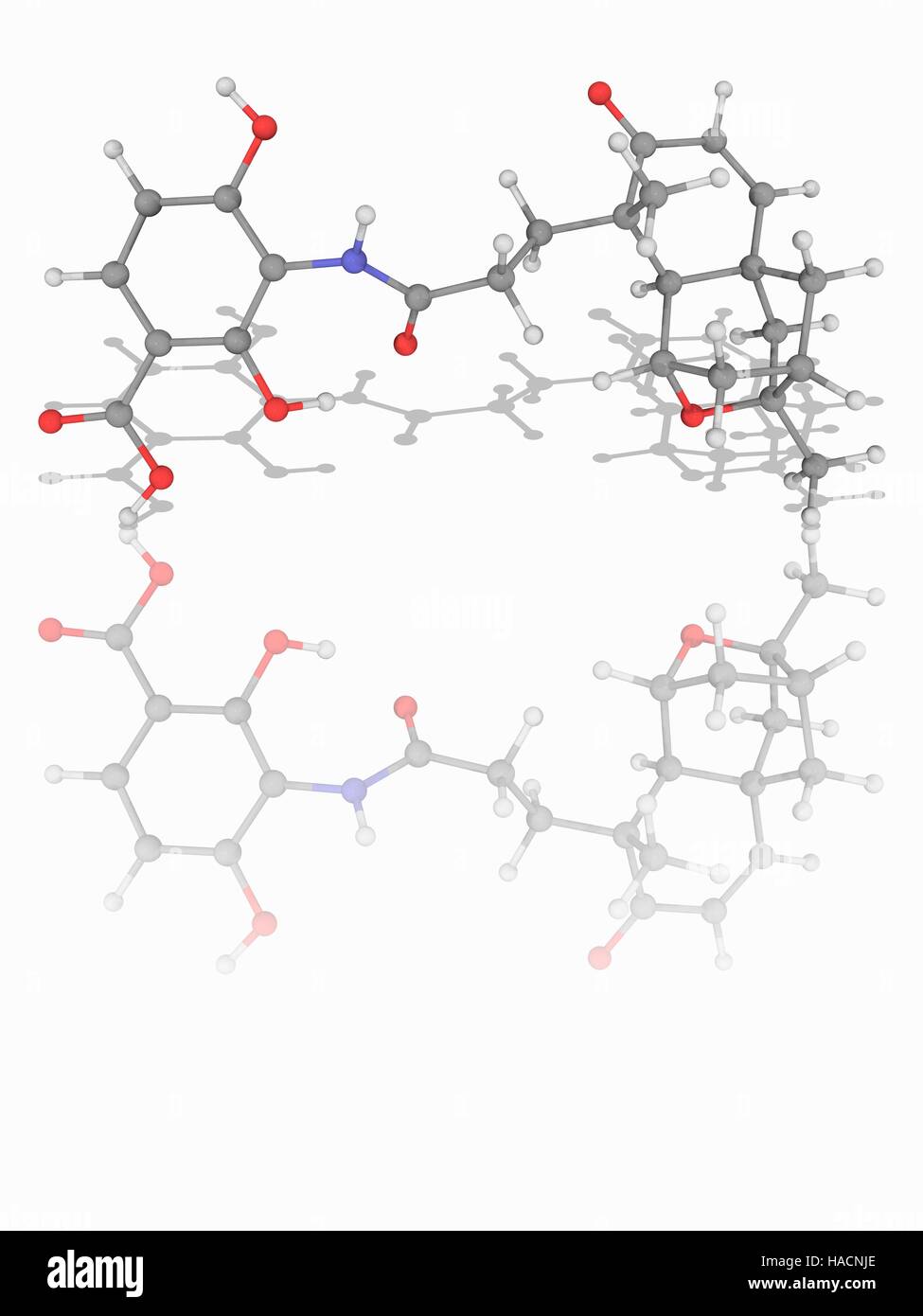 Platensimycin. Molecular model of the antibiotic drug platensimycin ...