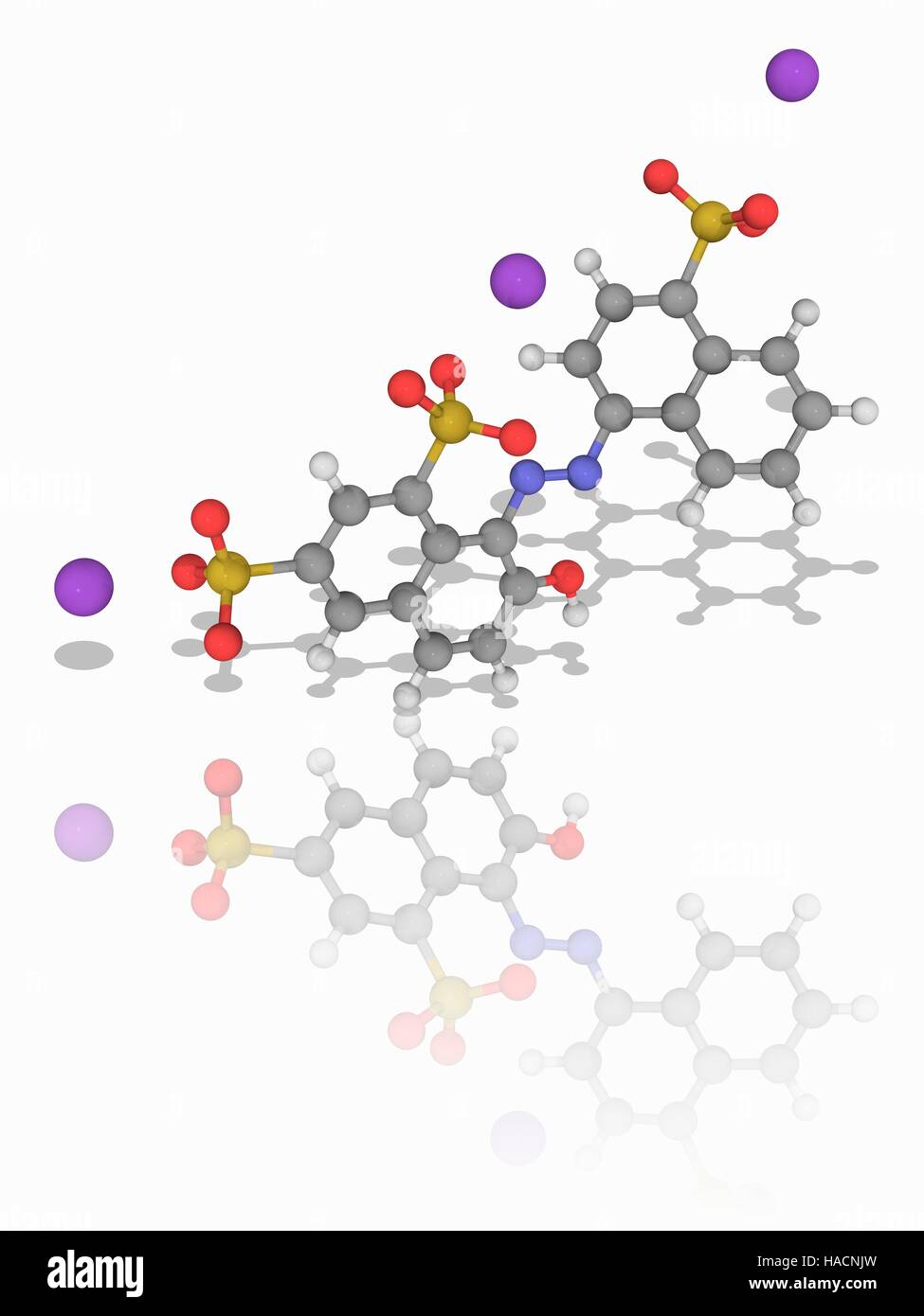 Ponceau 4R. Molecular model of the synthetic colourant and food ...