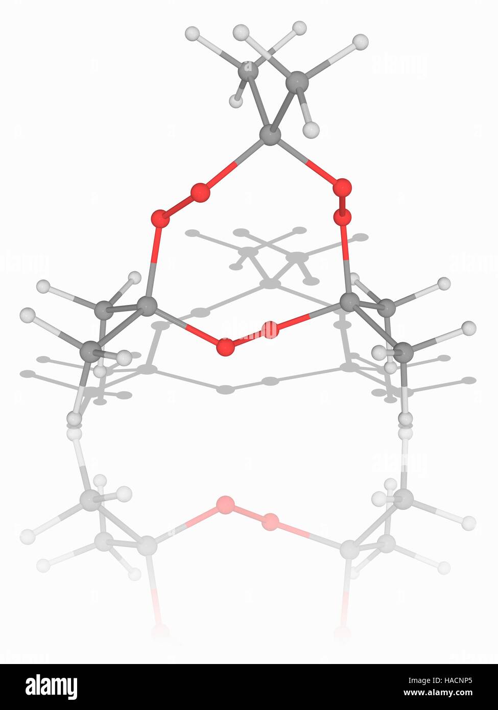 Triacetone triperoxide. Molecular model of the trimer form of the ...