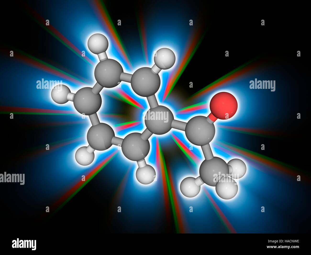 Acetophenone Molecular Model Of The Organic Compound Acetophenone C8