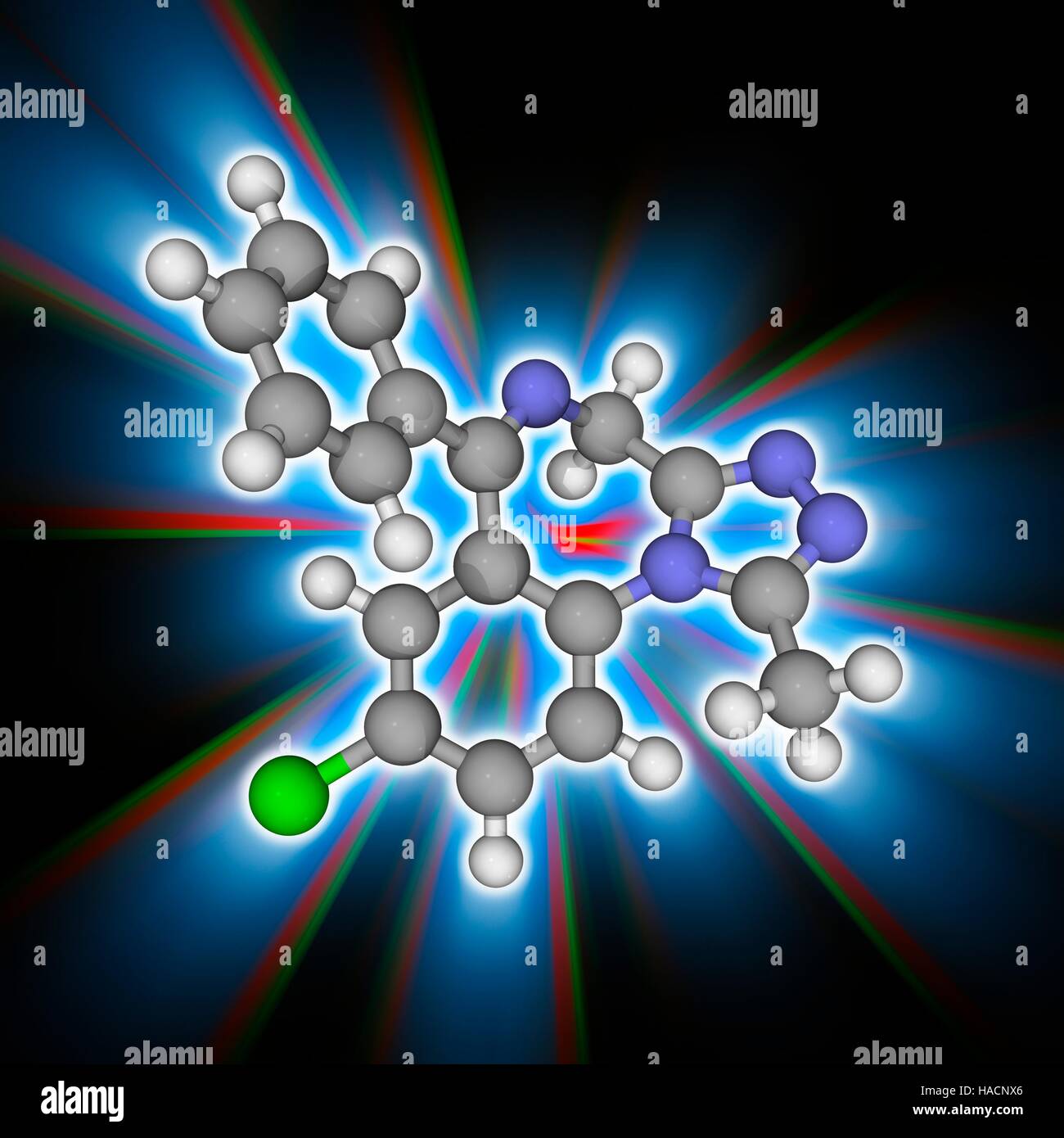 Alprazolam molecular model sedative drug hi-res stock photography and ...
