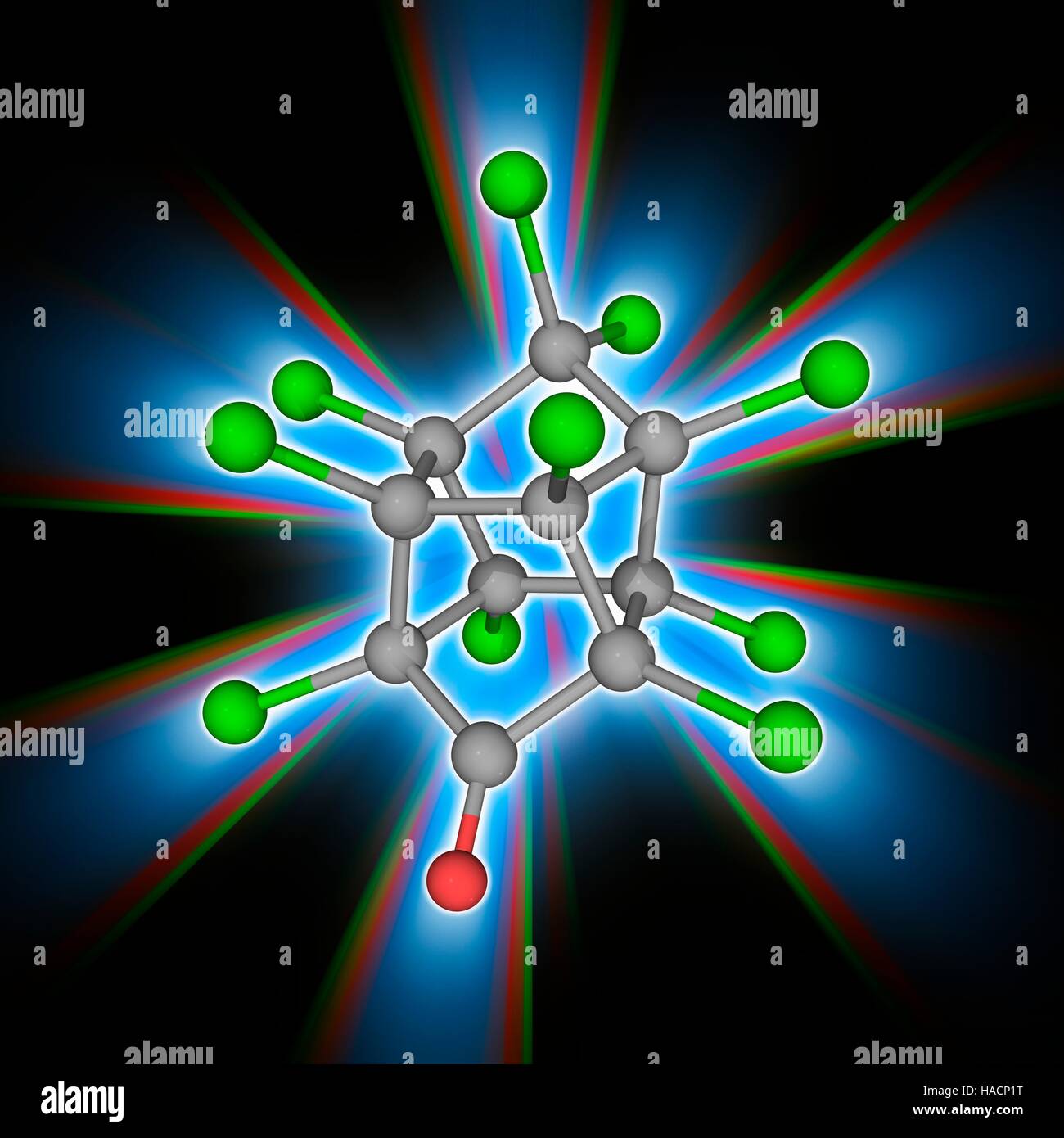 Chlordecone. Molecular model of the organochlorine insecticide ...