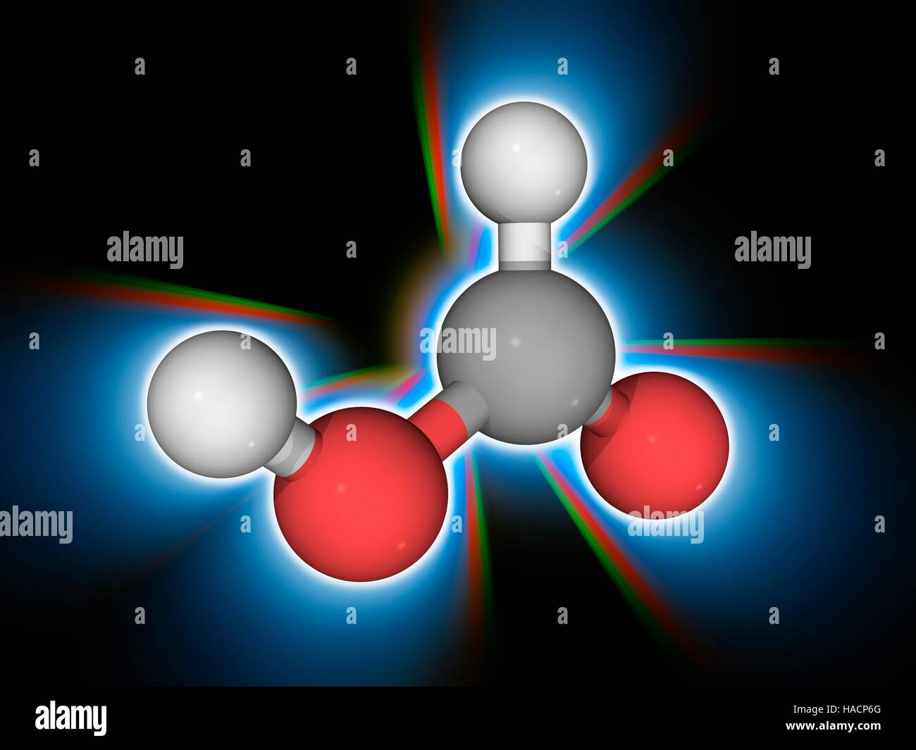 Formic acid. Molecular model of the naturally occurring acid formic ...