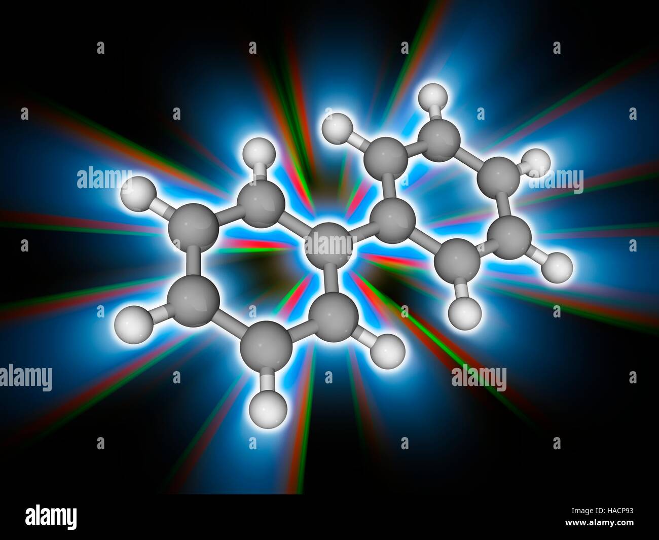 Lemonene. Molecular model of the aromatic hydrocarbon lemonene (C12.H10 ...