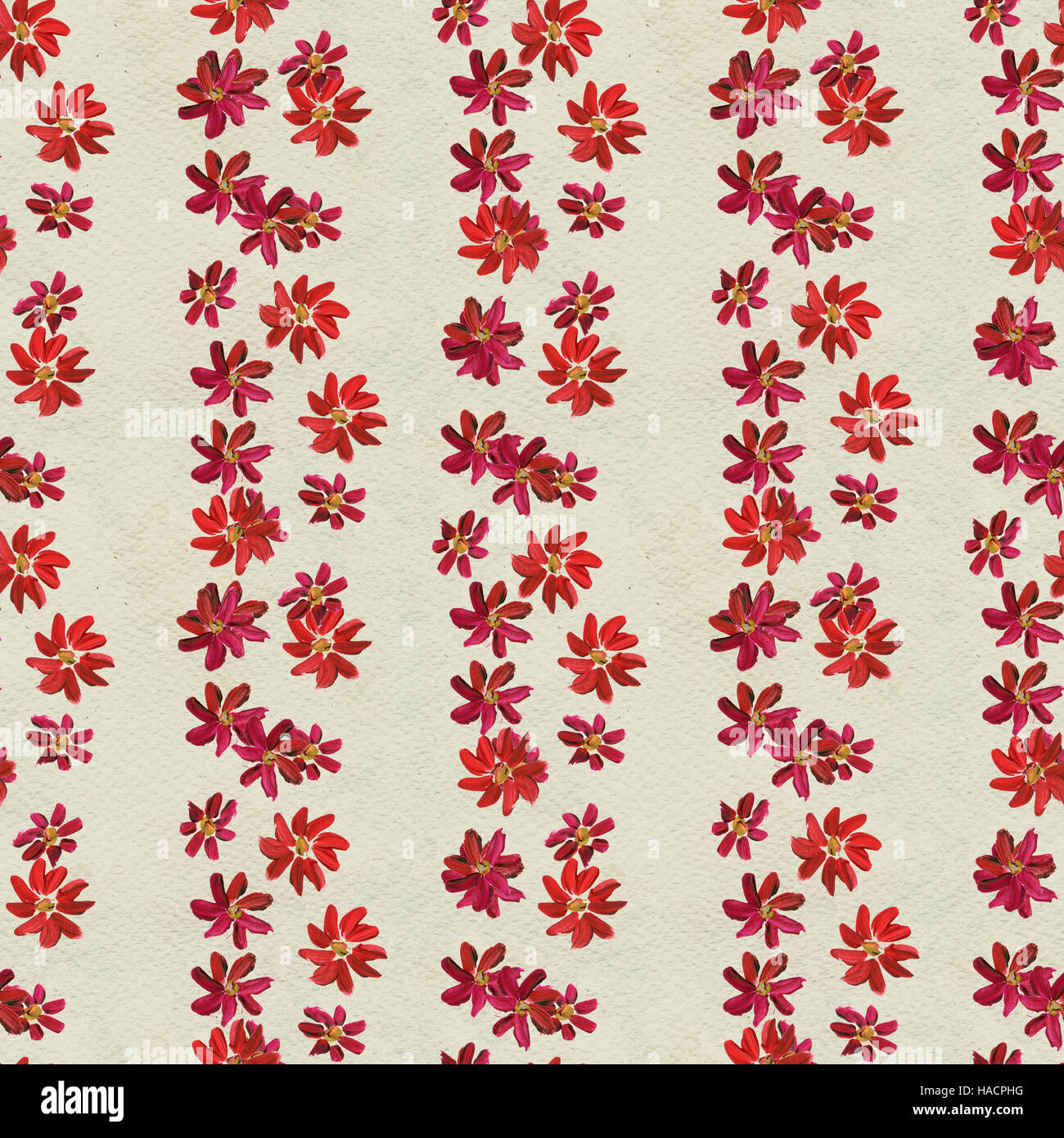 Seamless pattern with red flowers Stock Photo - Alamy