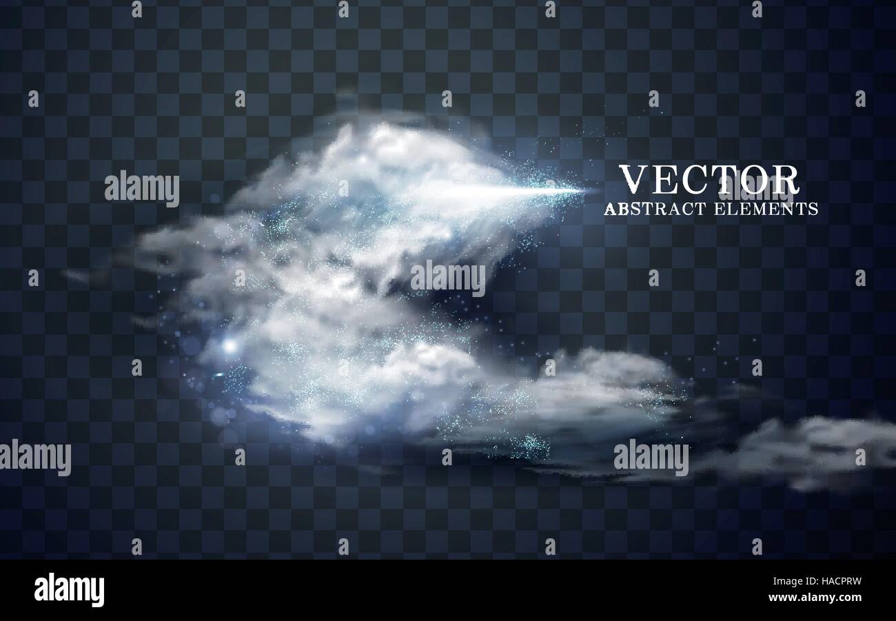 cloudy effect and icy cone, transparent background, 3d illustration ...