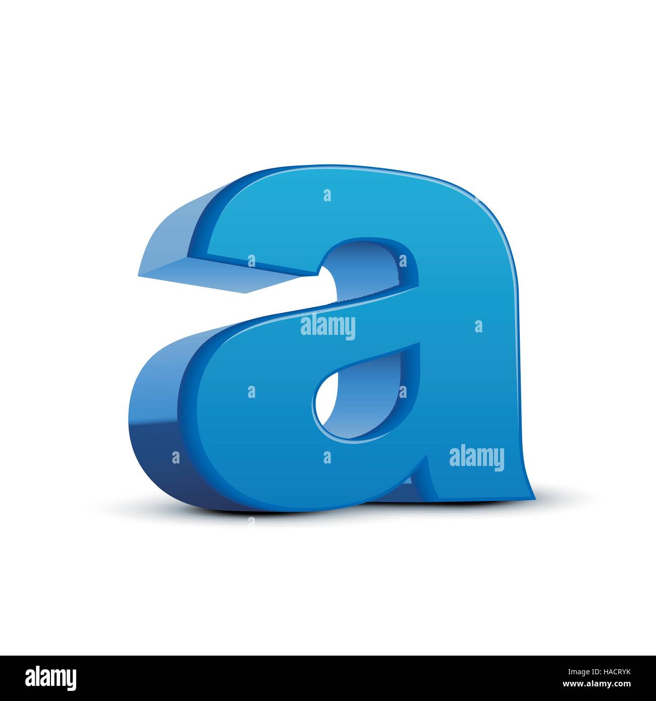 left tilt blue letter A, 3D illustration graphic isolated on white ...