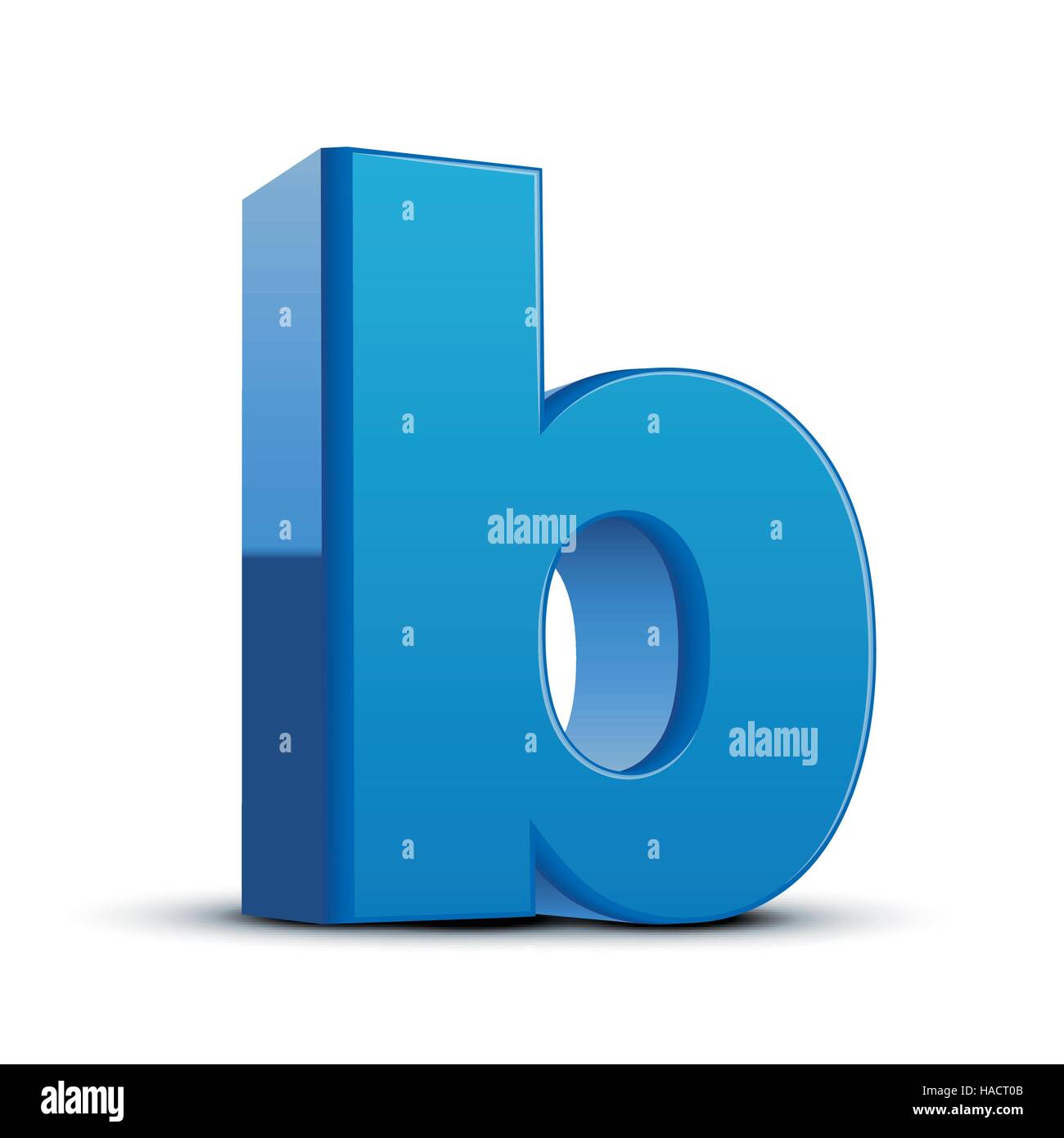 left tilt blue letter B, 3D illustration graphic isolated on white ...