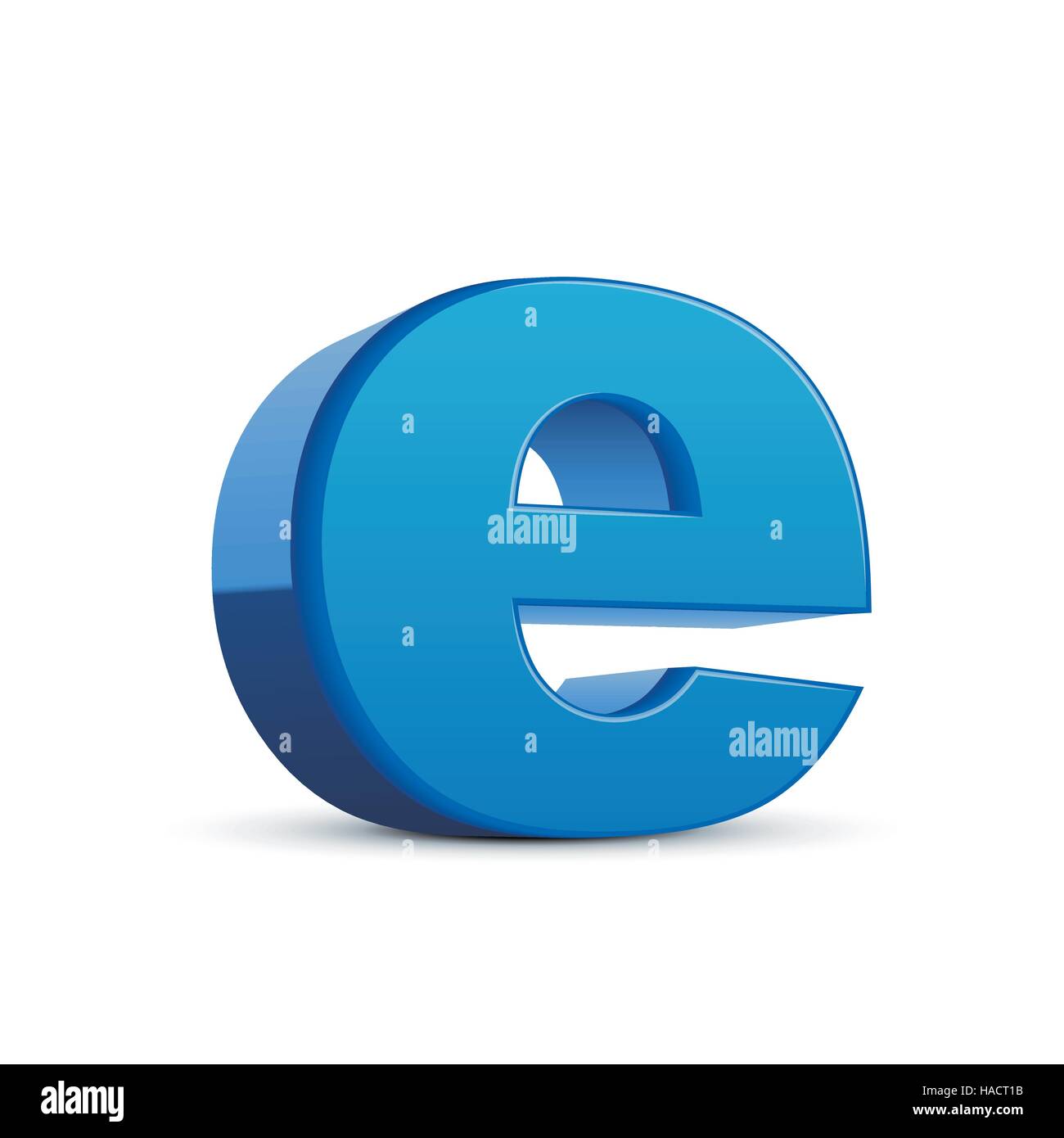 left tilt blue letter E, 3D illustration graphic isolated on white ...
