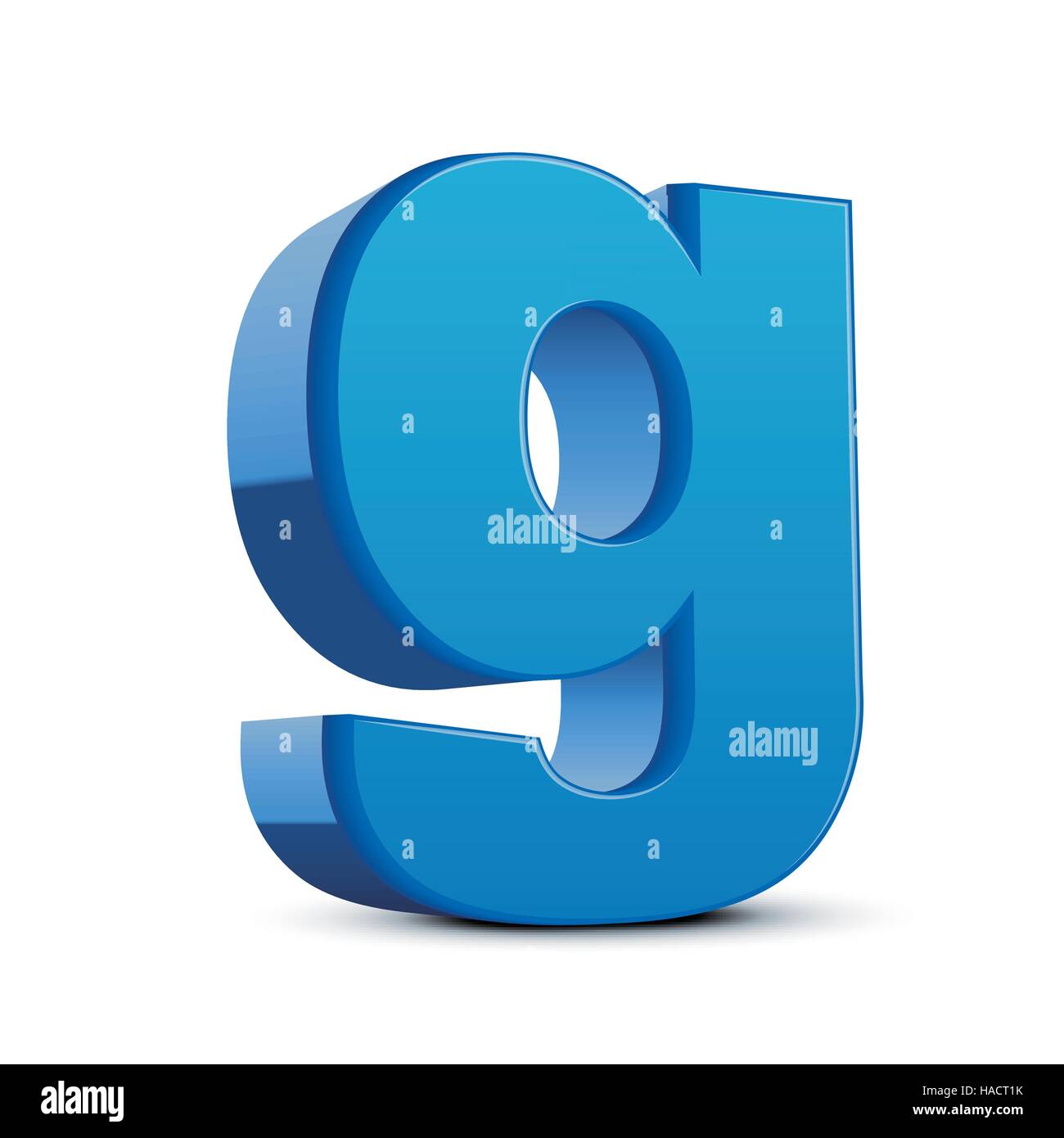 left tilt blue letter G, 3D illustration graphic isolated on white ...