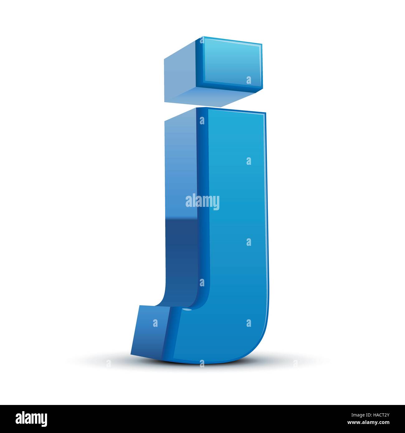 left tilt blue letter J, 3D illustration graphic isolated on white ...