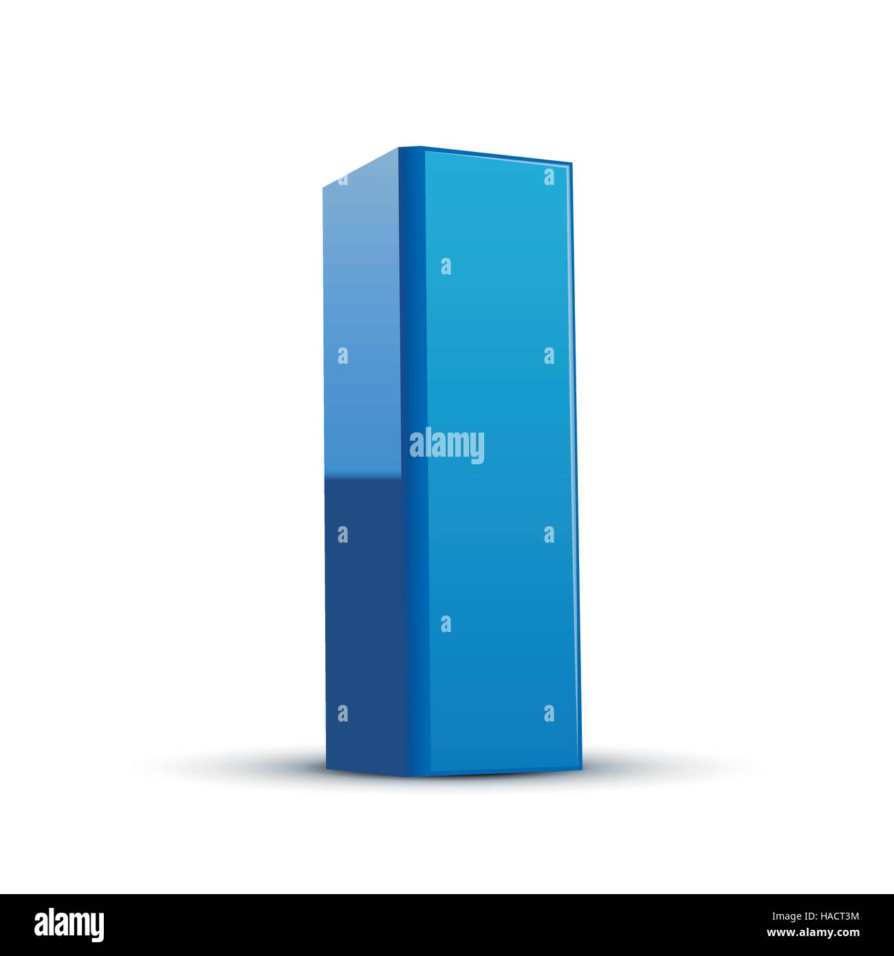 left tilt blue letter L, 3D illustration graphic isolated on white ...