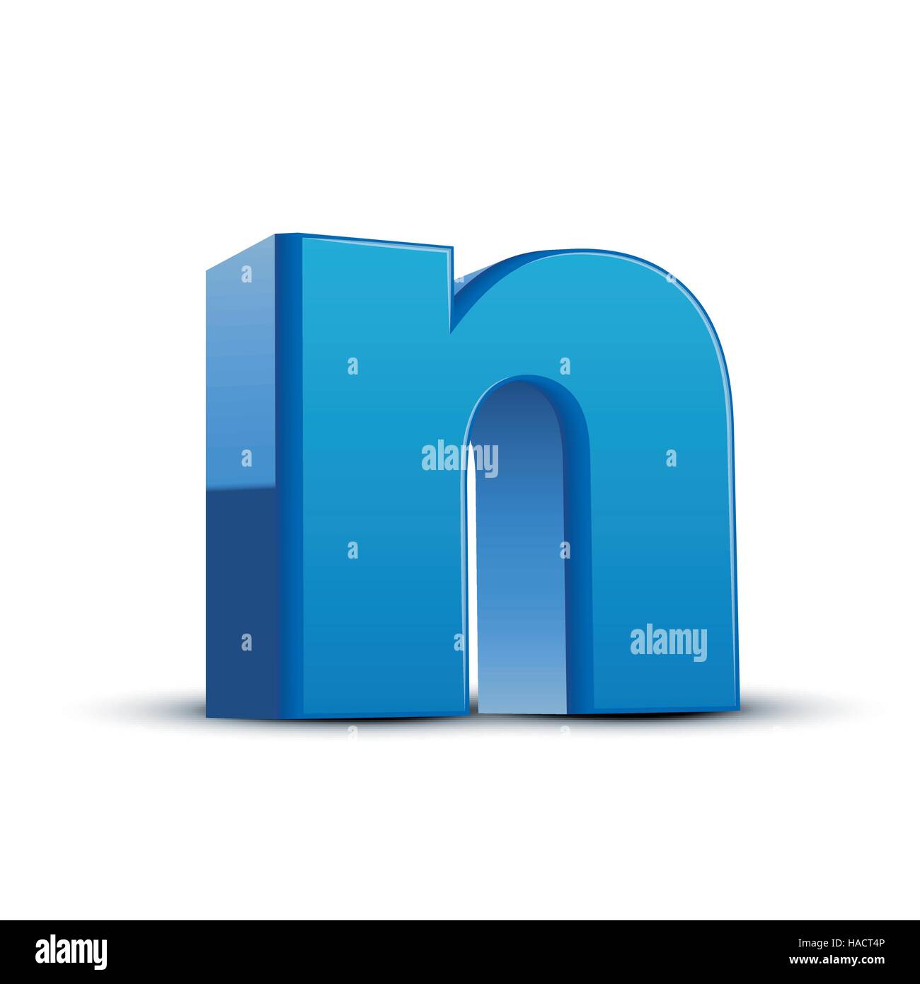 left tilt blue letter N, 3D illustration graphic isolated on white ...
