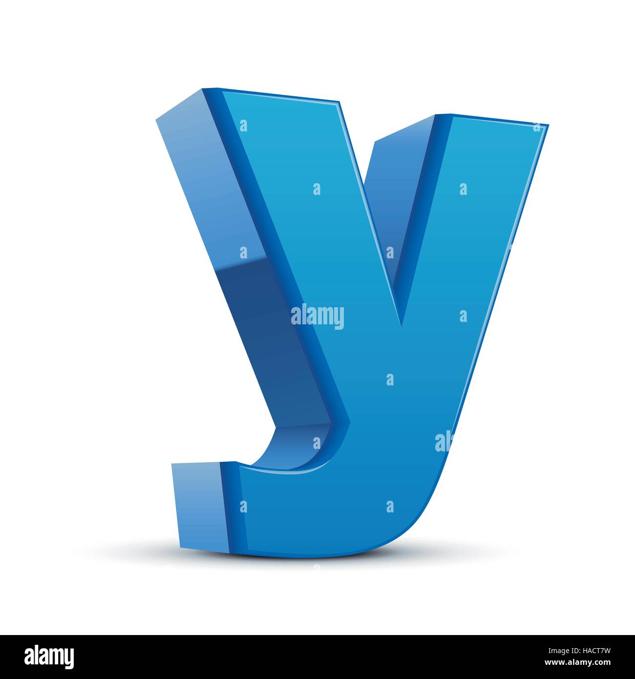 left tilt blue letter Y, 3D illustration graphic isolated on white ...