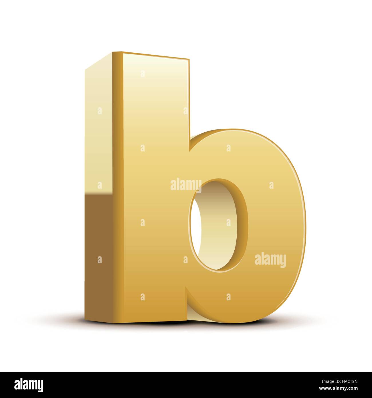 left tilt bronze letter B, 3D illustration graphic isolated on white ...
