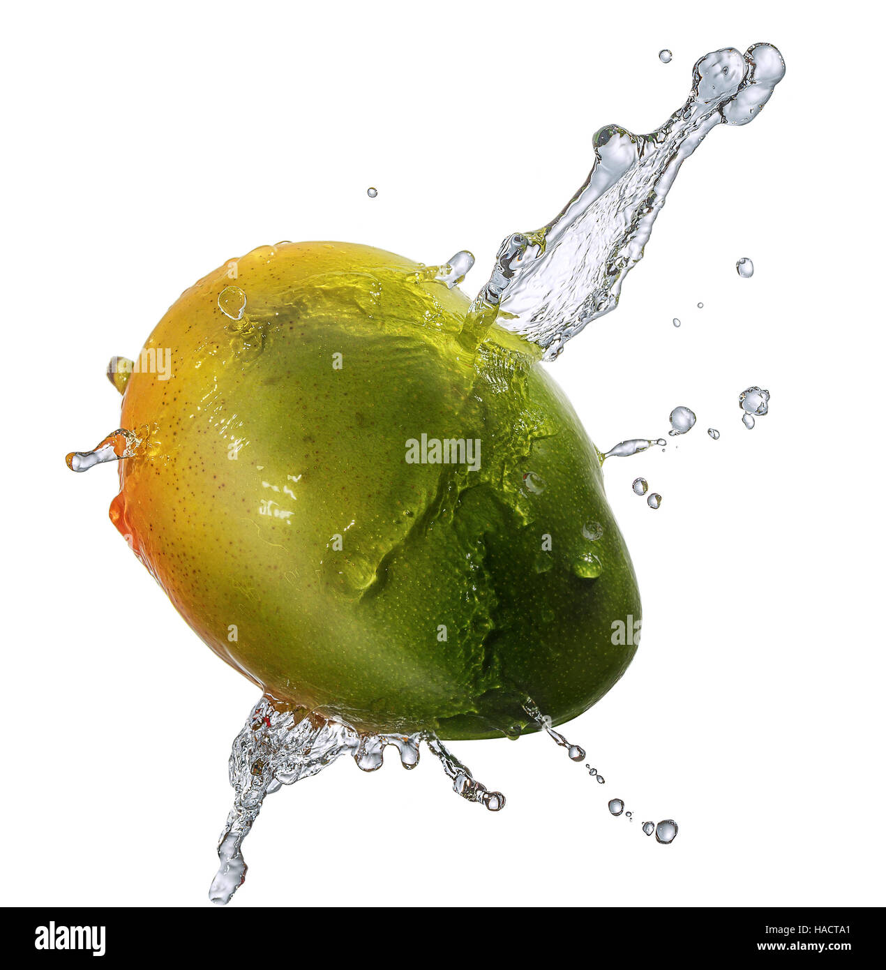 Water splash with mango isolated Stock Photo - Alamy