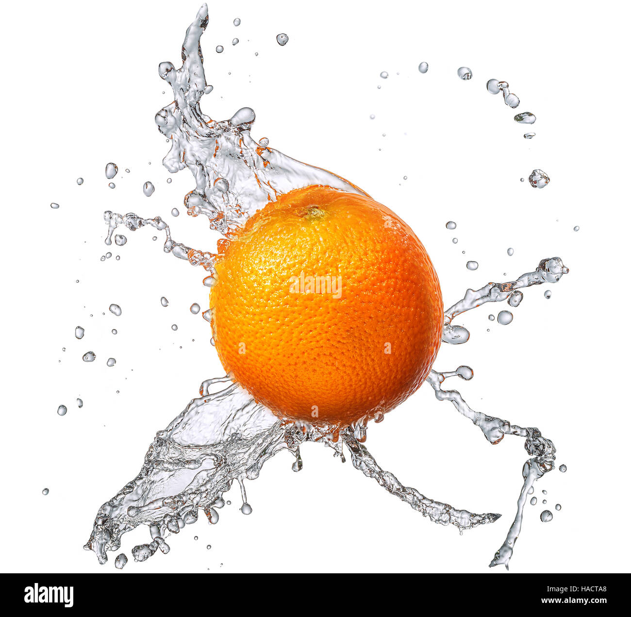 Water splash with orange isolated Stock Photo - Alamy