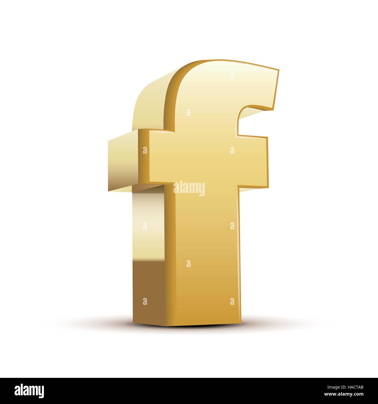left tilt bronze letter F, 3D illustration graphic isolated on white ...