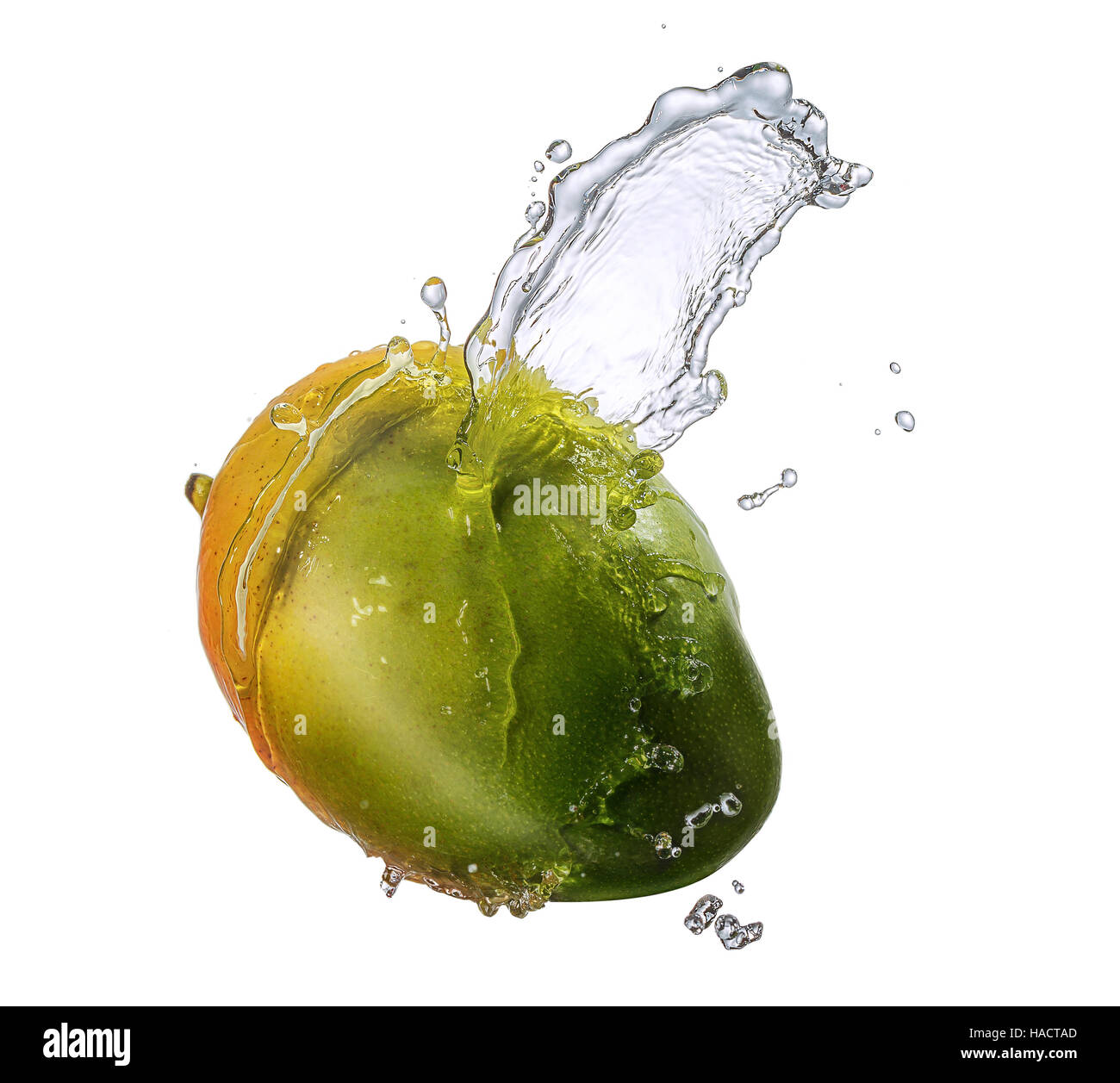 Water splash with mango isolated Stock Photo - Alamy