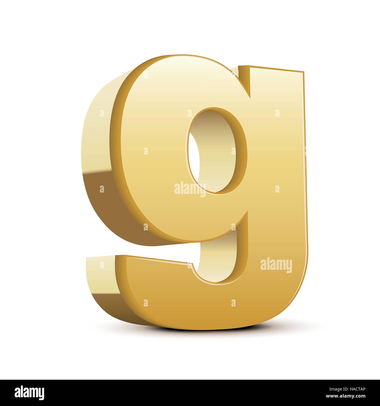 left tilt bronze letter G, 3D illustration graphic isolated on white ...