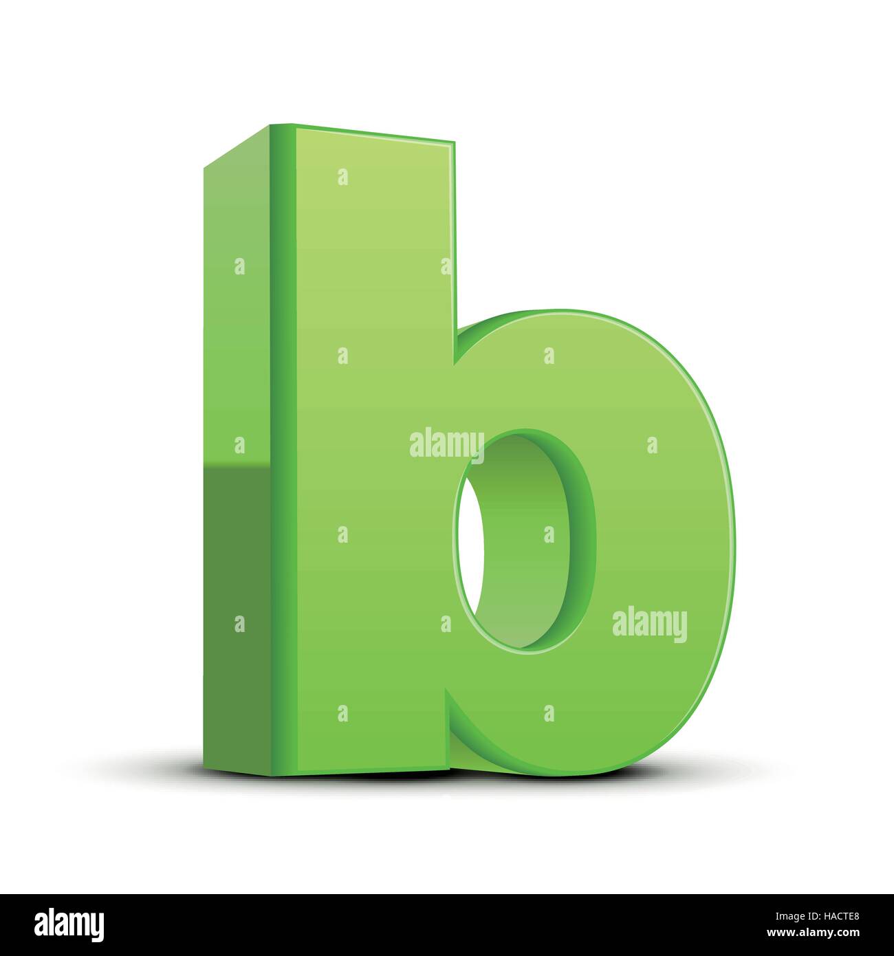 left tilt light green letter B, 3D illustration graphic isolated on ...