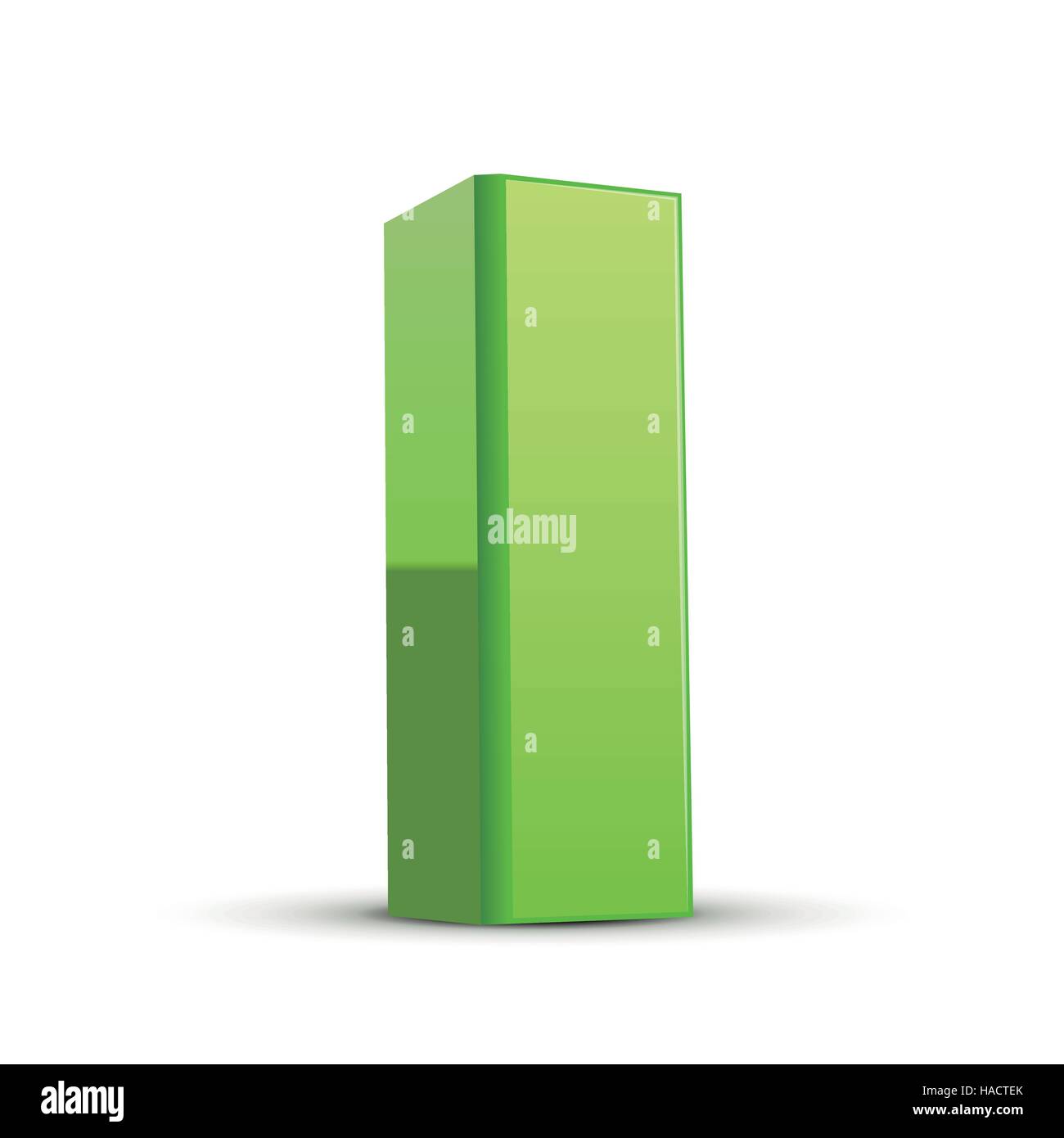 left tilt light green letter L, 3D illustration graphic isolated on ...