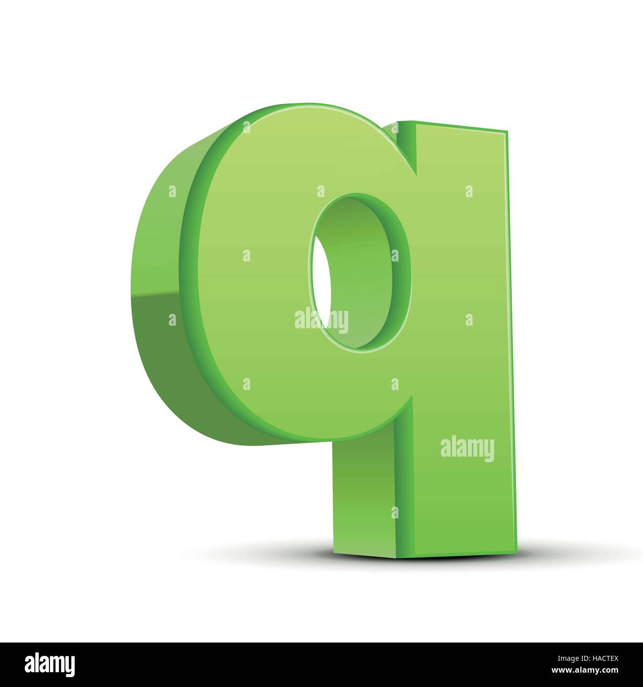 left tilt light green letter Q, 3D illustration graphic isolated on ...