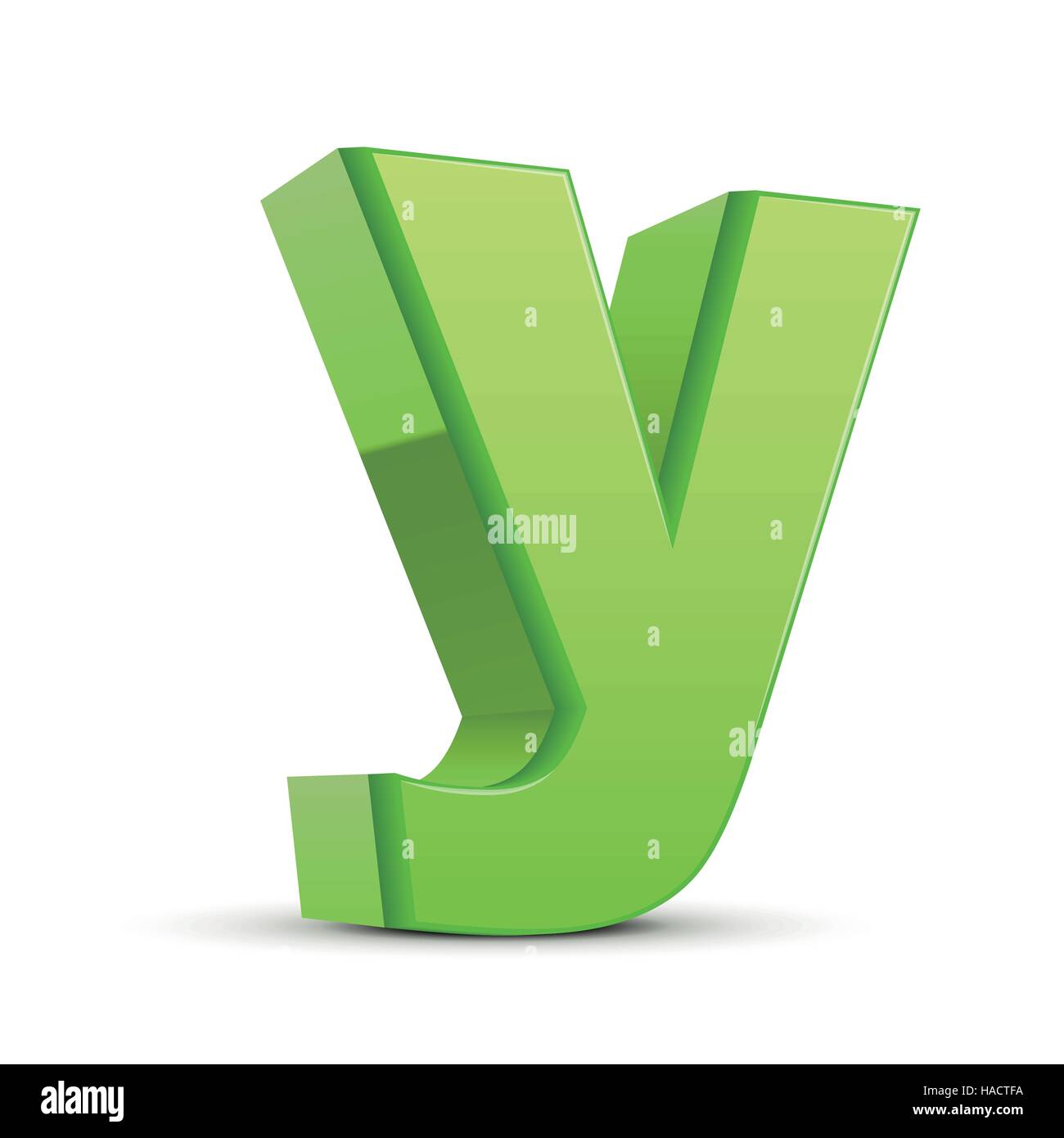left tilt light green letter Y, 3D illustration graphic isolated on ...