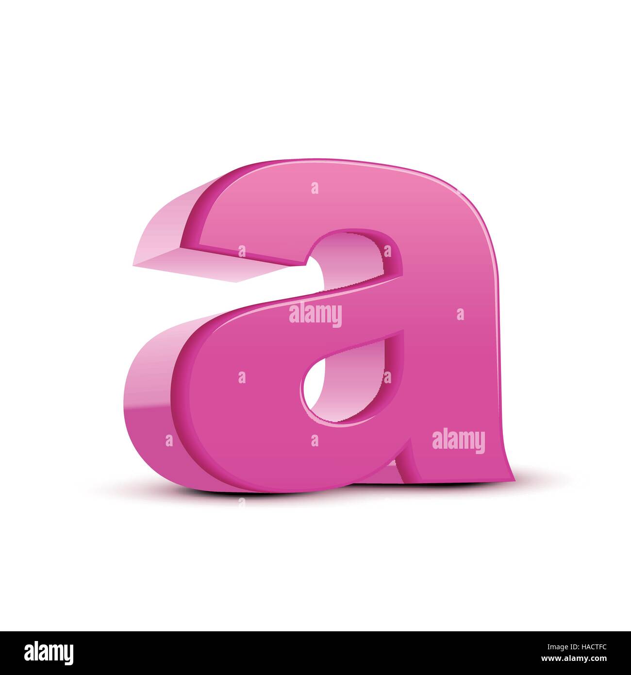 left tilt light pink letter A, 3D illustration graphic isolated on ...